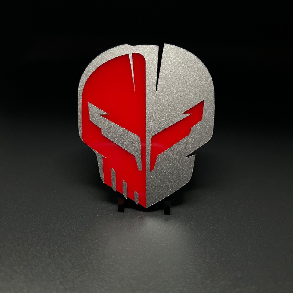 ONE (1) JAKE Skull fits Chevy Corvette Racing Emblem Badge Vette C8 C8R ...