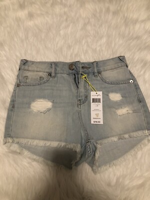 BCBGeneration Denim Jean Bootie Shorts Womens Size 24 Blue Raw Hem ...