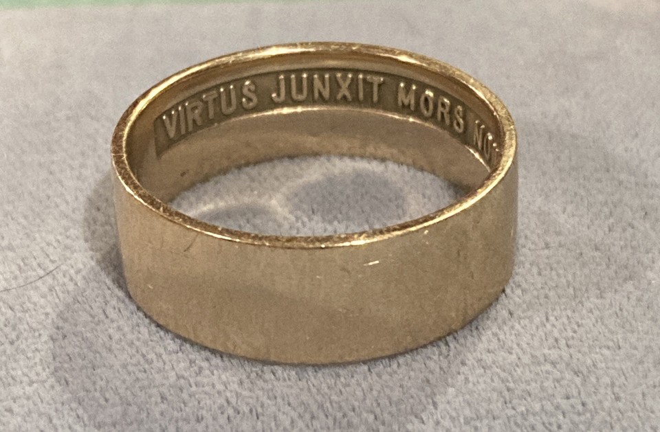 10K Yellow Gold Scottish Rite Masonic Ring Virtus Junxit Mors Non ...