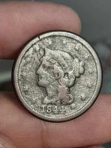 1844 Braided Hair Large Cent #1 | eBay