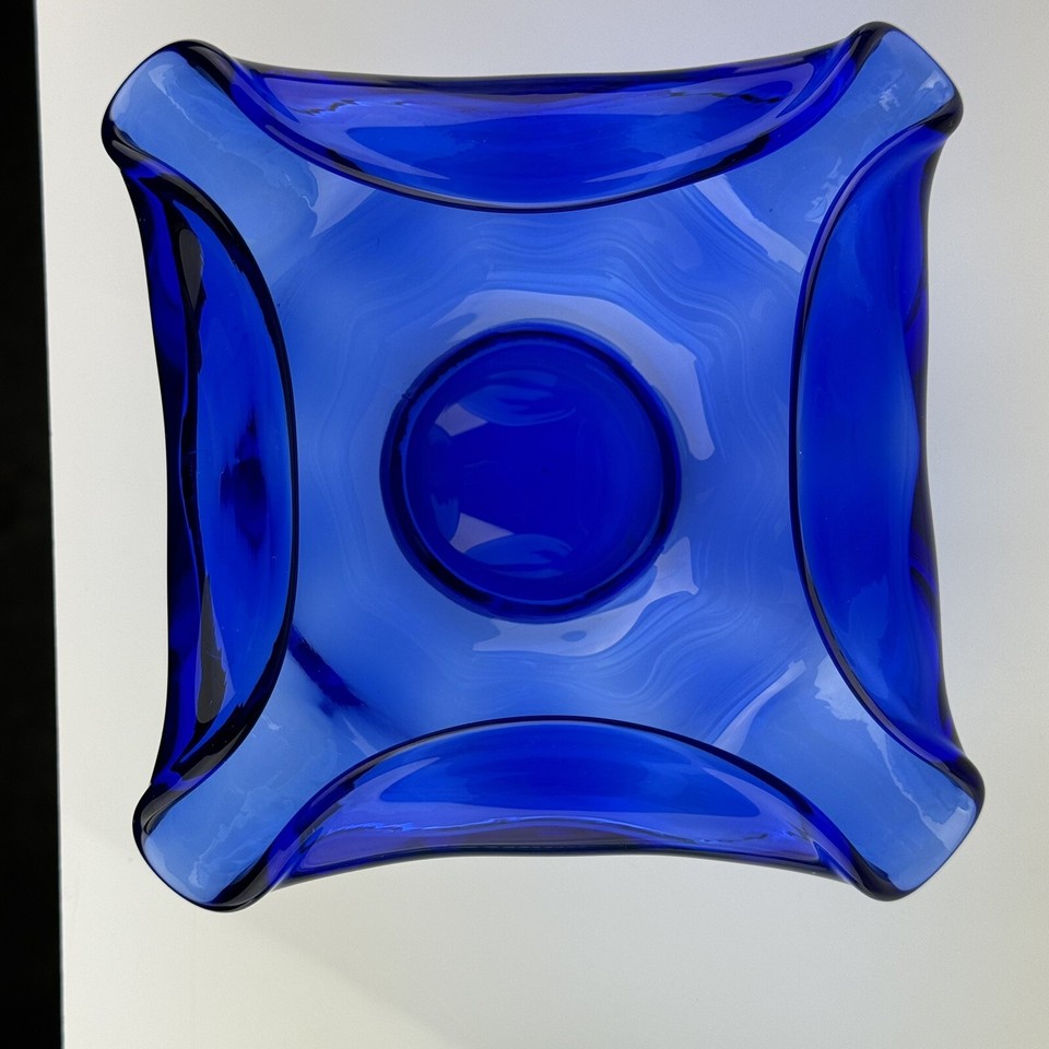 Fenton cobalt blue and green 3 Piece fairy lamp hand painted George W ...