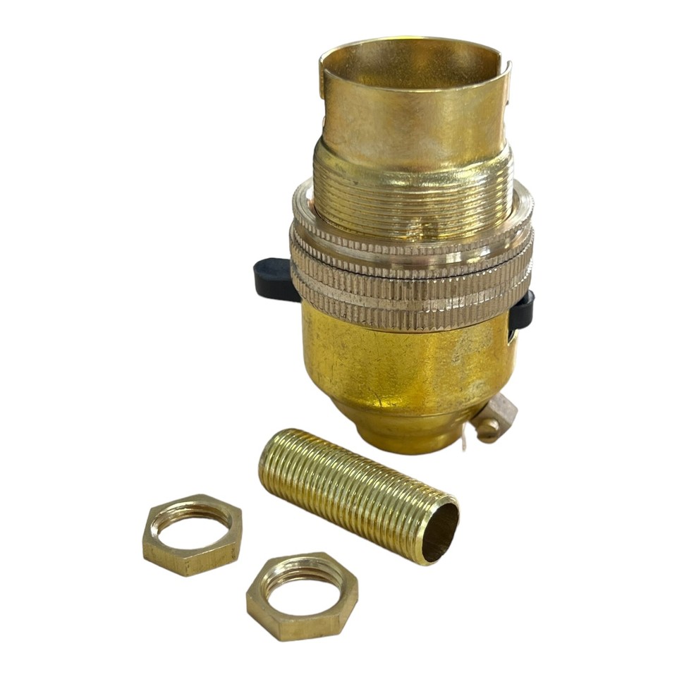 Jeani Brass Lamp Holder Table Lamp Kit B22 Bayonet Cap 10mm Threaded ...