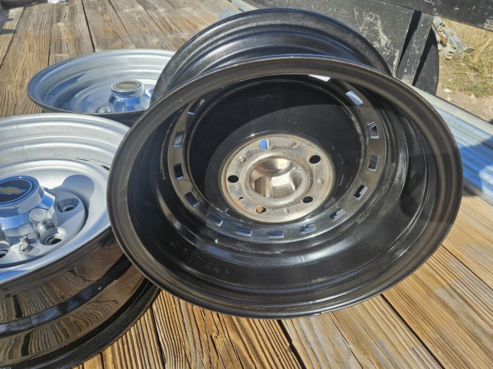 🔥🔥Set/4 Chevy 15 x7 C10 Silverado Rally Rims Wheels Truck Square Body ...