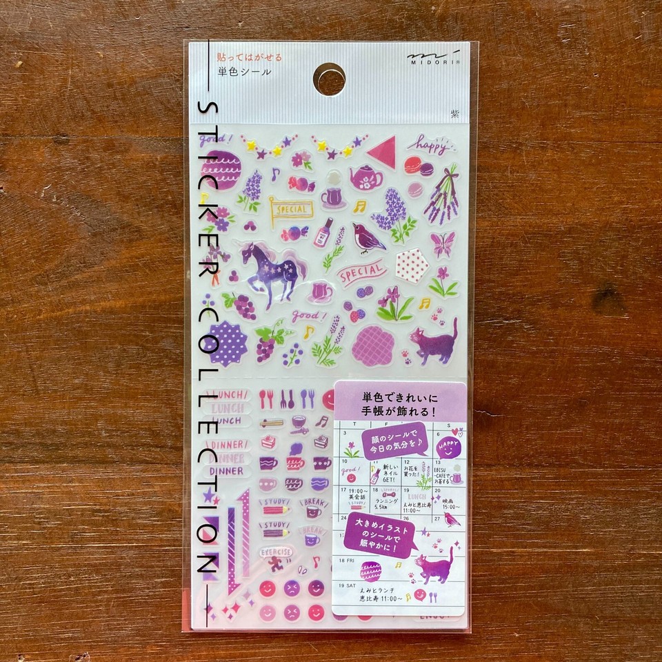 MIDORI Stickers for Notebook Color Schedule Seals 10 Type Stick and ...