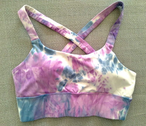 Vogo Athletica M Sport Bra Tie Dye Lavender Blue Removable Pads Cross ...