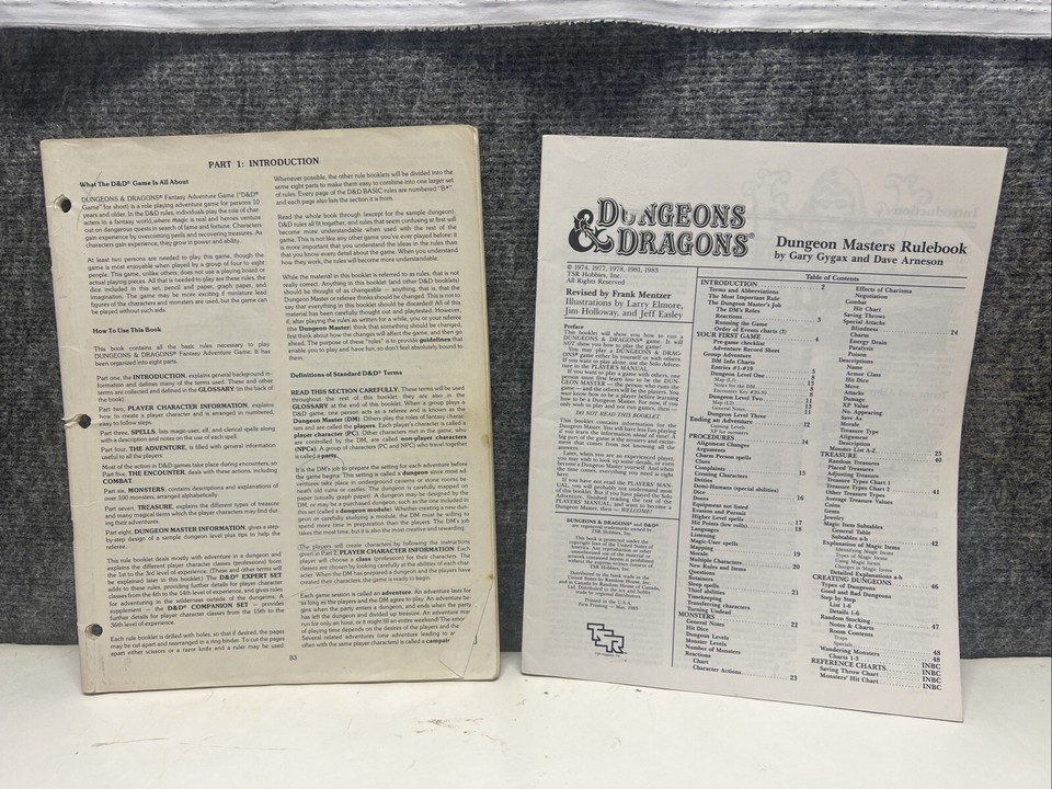 Vintage 80s Lot 5 TSR Advanced Dungeons & Dragons Dungeon Master Rules ...