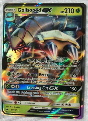 Golisopod GX ULTRA RARE 17/147 Pokemon SM Burning Shadows NM HOLO | eBay