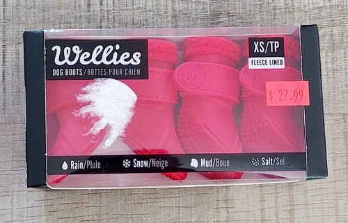 Canada Pooch Wellies Dog Boots Size XS 3-8 Lbs Red Fleece Lined NEW | eBay