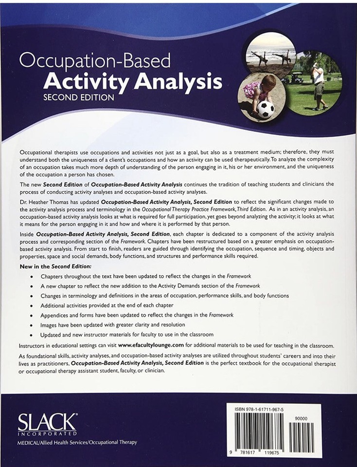 Occupation-Based Activity Analysis 2nd Edition by Heather Thomas (2015 ...
