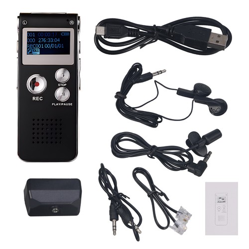 8G Spy Audio Recorder Digital Voice Activated Mini Sound Dictaphone MP3 ...