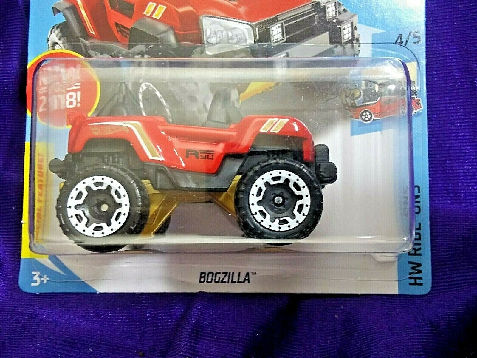 2018 Hot Wheels Bogzilla HW Ride-Ons #4/5 Red Die-Cast 1:64 Scale HW 50 ...