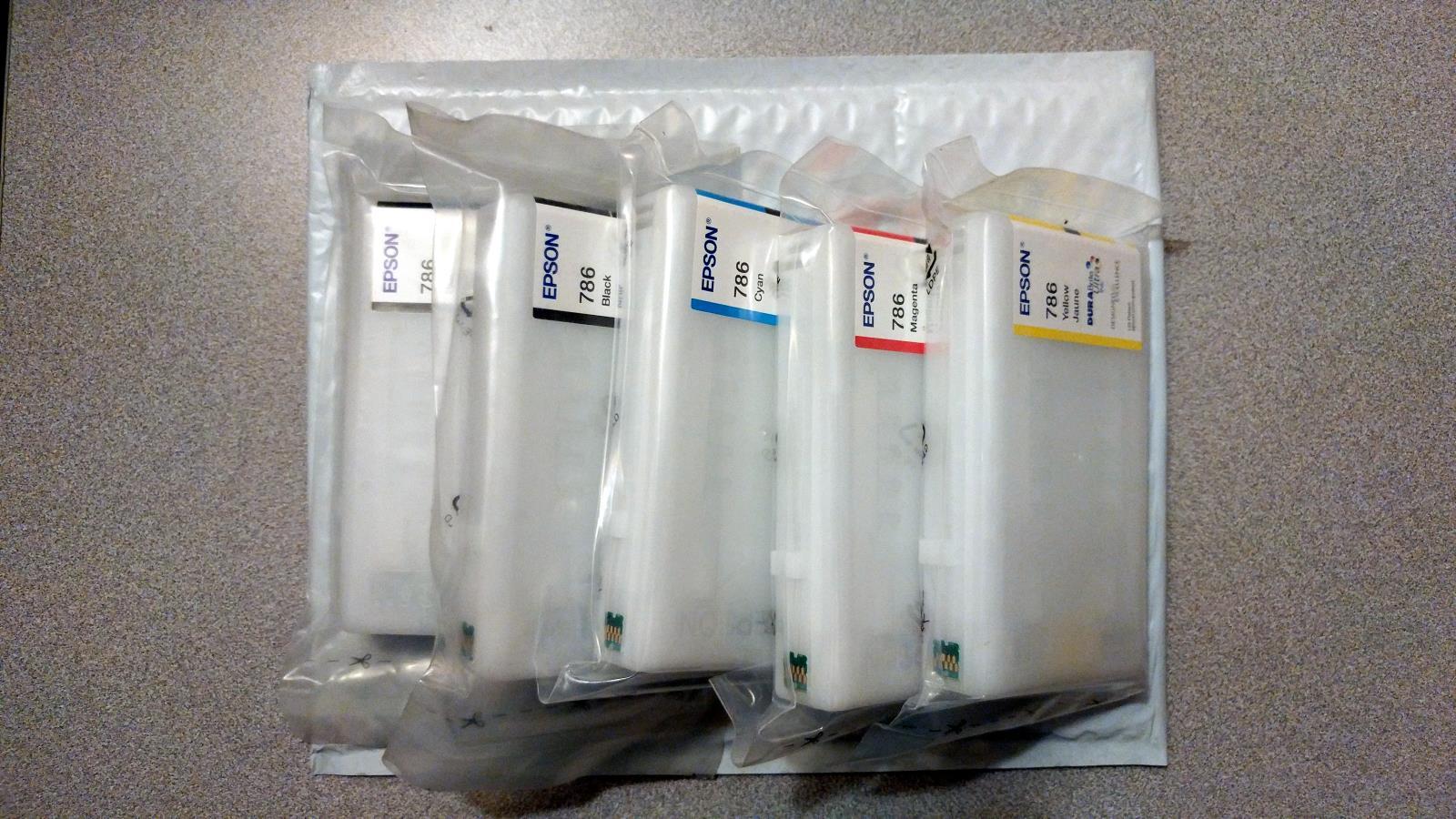 5-PACK EPSON GENUINE 786 BLACK & COLOR INK (NO RETAIL BOX) WORKFORCE ...