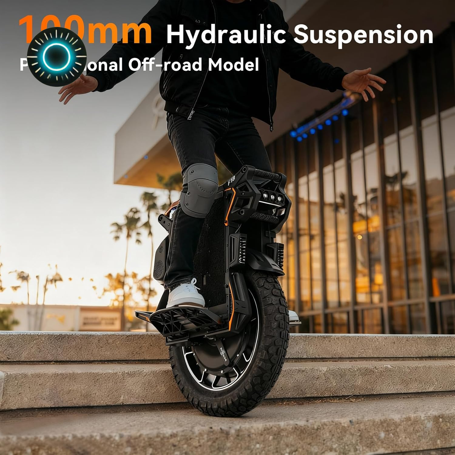 F18 Electric Unicycle Upgraded 150Km Range EUC 9000W Peak Motor 100Mm ...