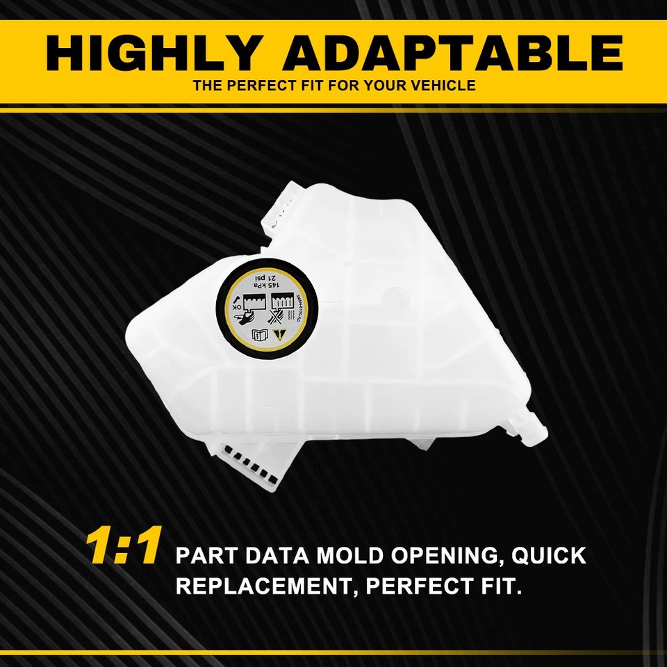 2SET For Ford Fiesta Radiator Coolant Expansion Header Tank with Cap ...