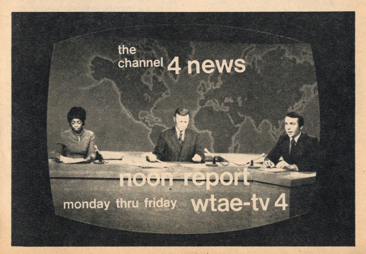 1971 WTAE PITTSBURGH TV NEWS AD ~ CATHY MILTON LYNN HINDS AL McDOWELL ...