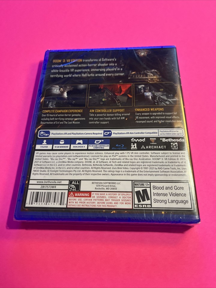 Sony Playstation 4 Video Game Doom 3 VR Edition PS4 Rated Mature 2021 NEW 93155175730 | eBay
