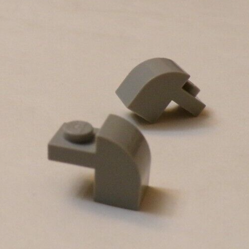 Lego x2 Light Bluish Gray 1x2x1 1/3 Sloped Curved Brick, 1 Stud, 6091 ...