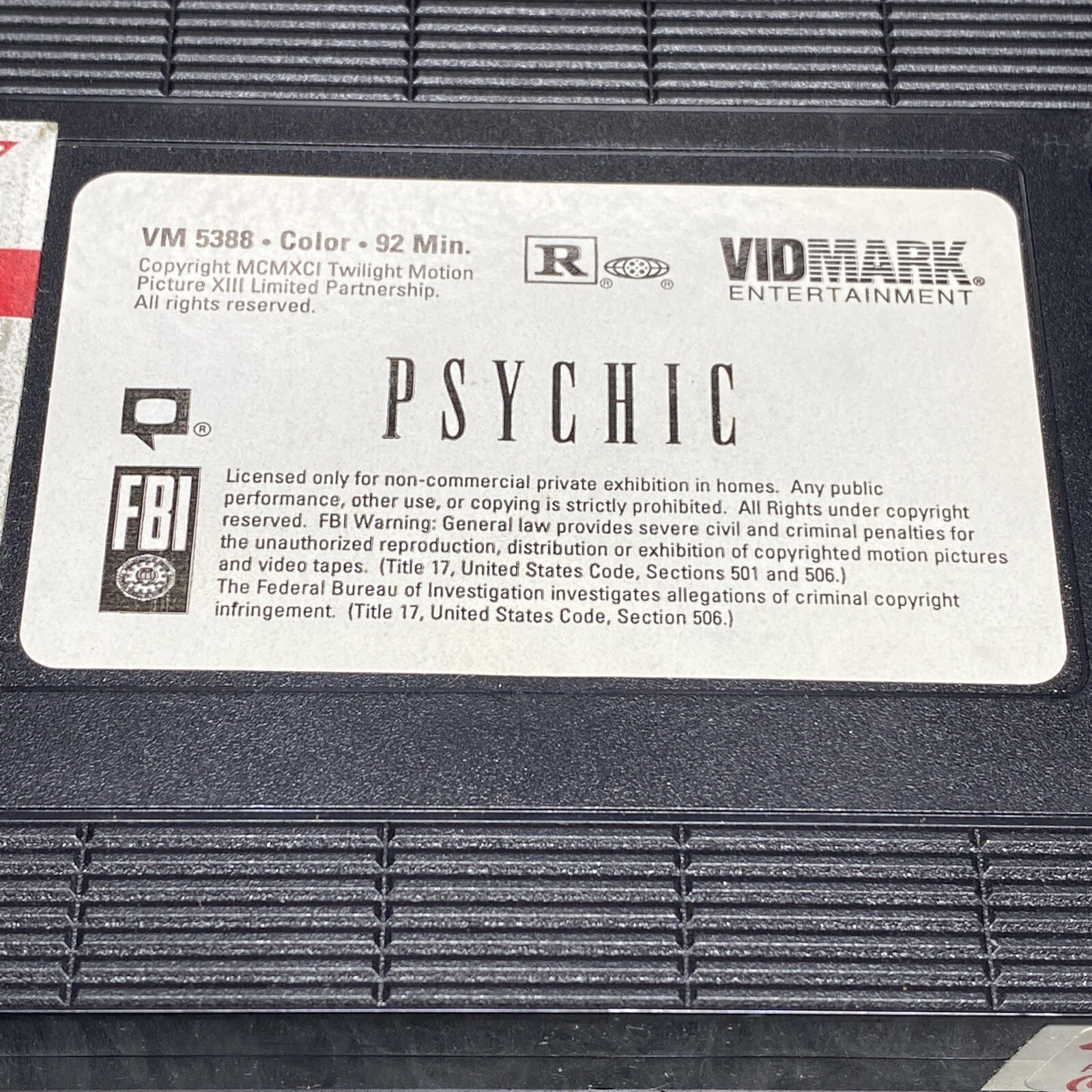Psychic VHS 2000 Vidmark Entertainment Horror Supernatural Thriller ...