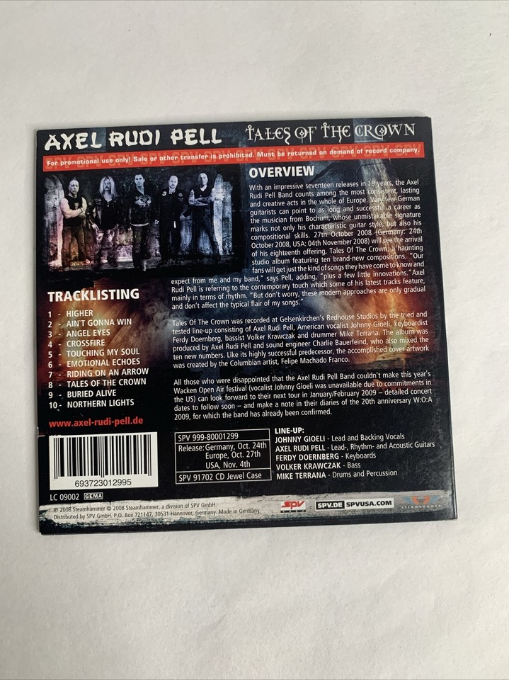 AXEL RUDI PELL - Tales Of The Crown CD | eBay