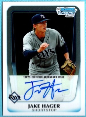 2011 Bowman Chrome Draft Autograph Auto Jake Hager Card # BCAP-JHA ...