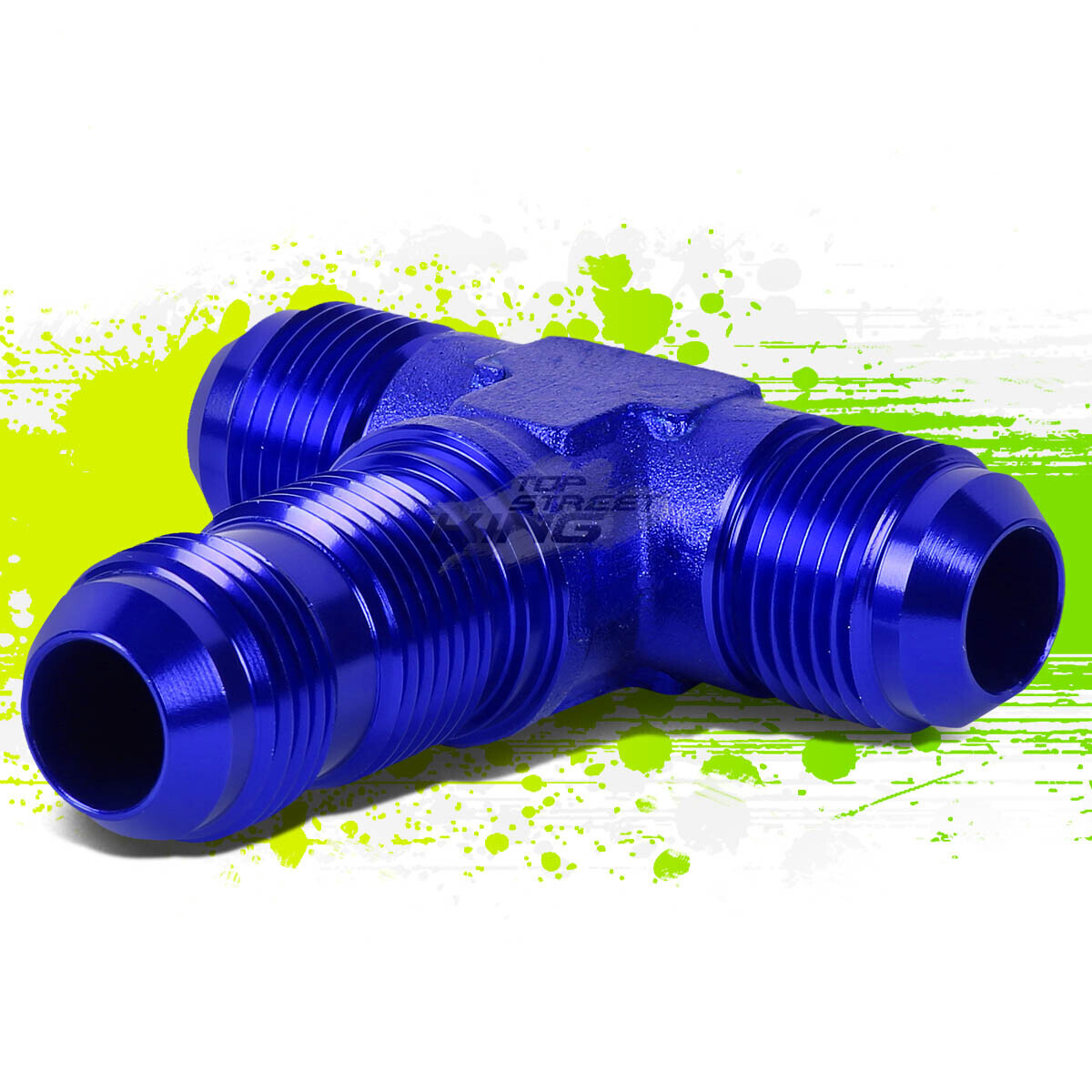 10AN AN10 AN-10 5/8 MALE ON RUN-FEMALE BULKHEAD BLUE FINISHED TEE ...