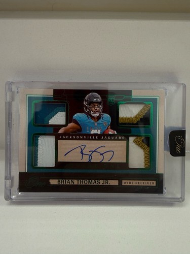 2024 Panini One Quad Patch Autograph Brian Thomas Jr. #66 Green /25 (AU ...