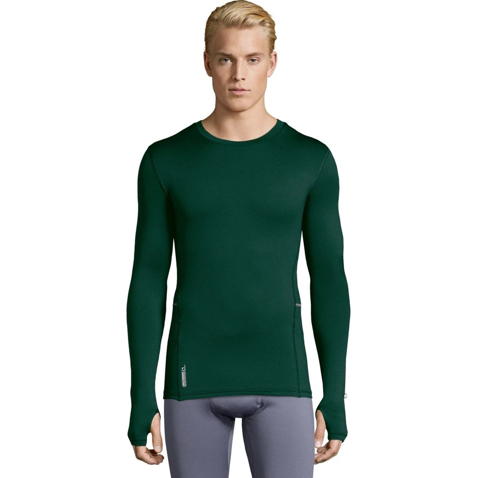 Duofold Men's Mid-Weight Wicking Crew Neck Base Layer Shirt Forest ...