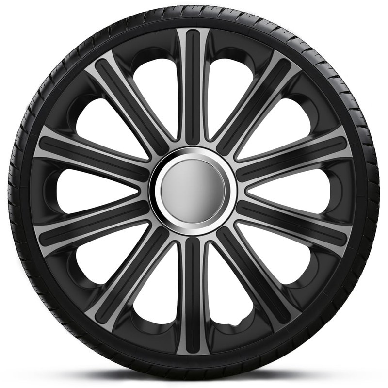 Wheel Trims 16" Black Silver Hub Caps Modena x4 Fits FORD TRANSIT ...