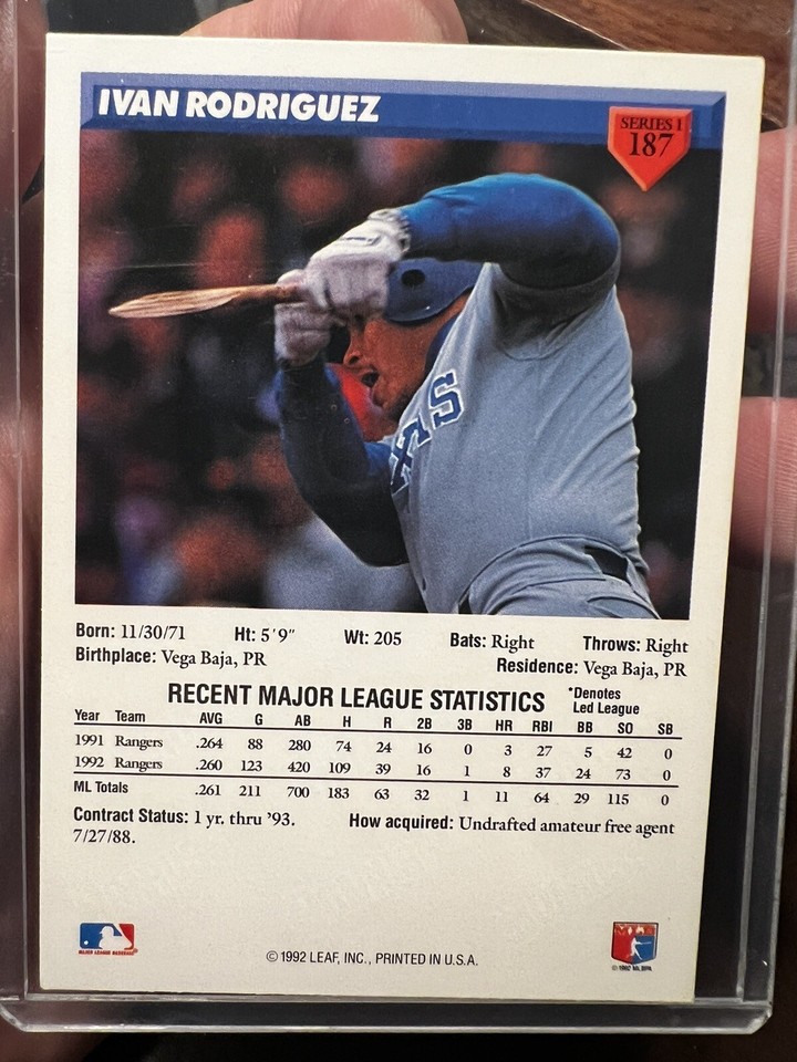 1993 Donruss ⚾ Baseball IVAN RODRIQUEZ #187, Texas Rangers 🏆HOF'17 | eBay