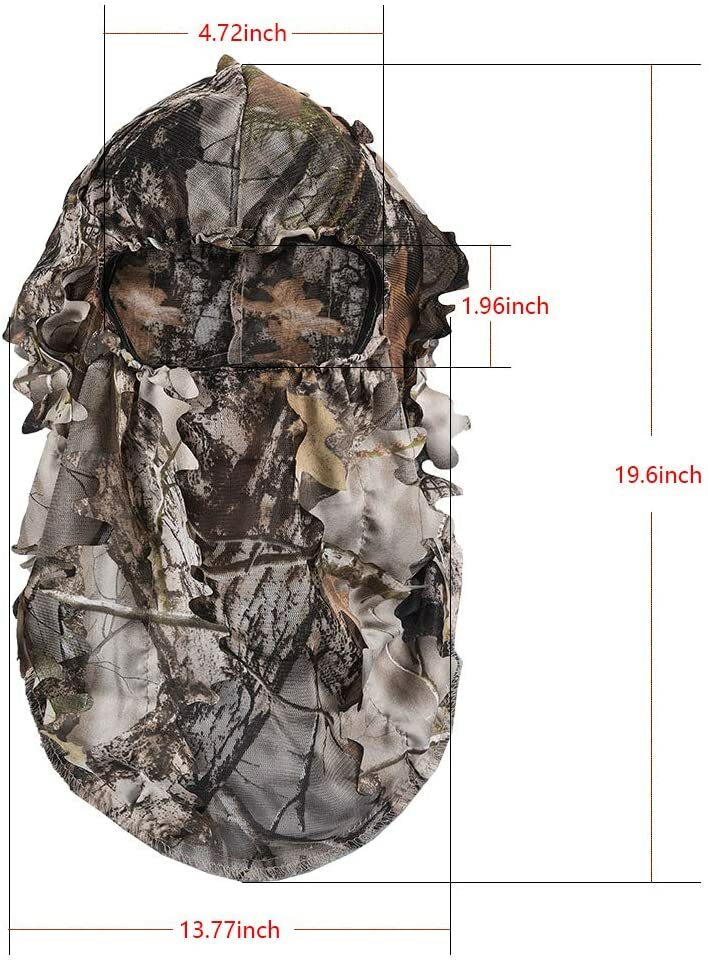 Ghillie Face Mask 3D Leafy Ghillie Camo Full Cover Headwear Hunting ...