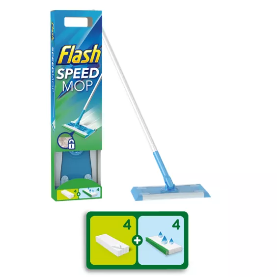 NEW Flash Speed MOP 4 + 4 Free refills Starter Kit Wet and Dry Refills ...