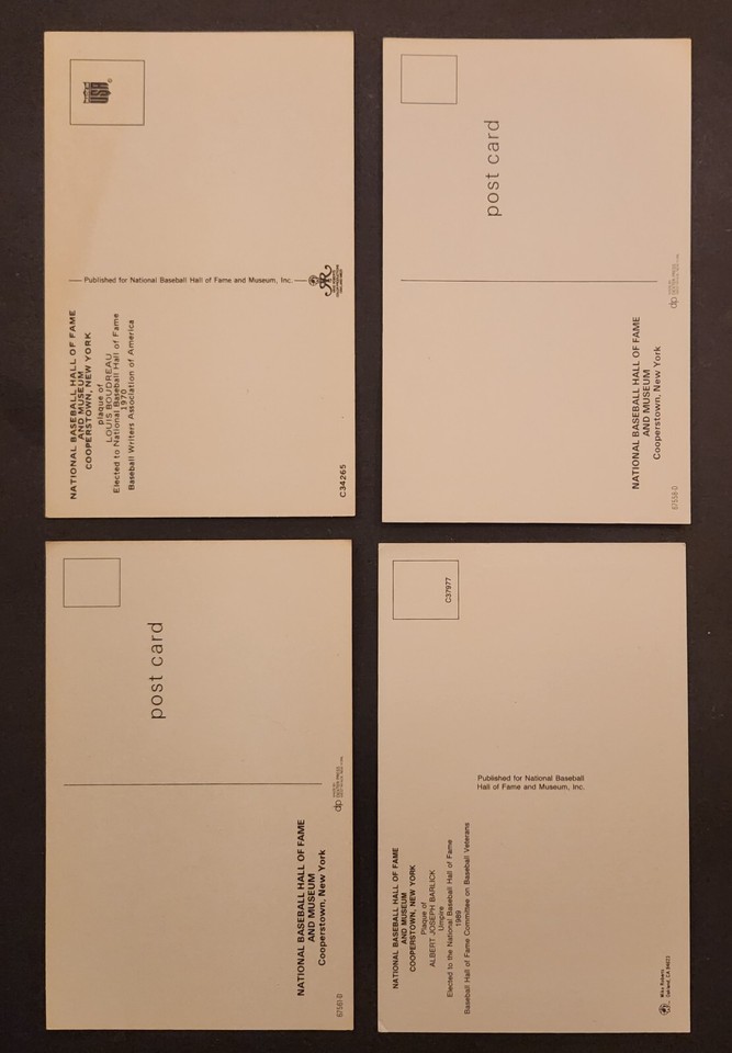 GROUP OF FOUR Autographed Signed Gold Hall of Fame Plaque Postcards | eBay