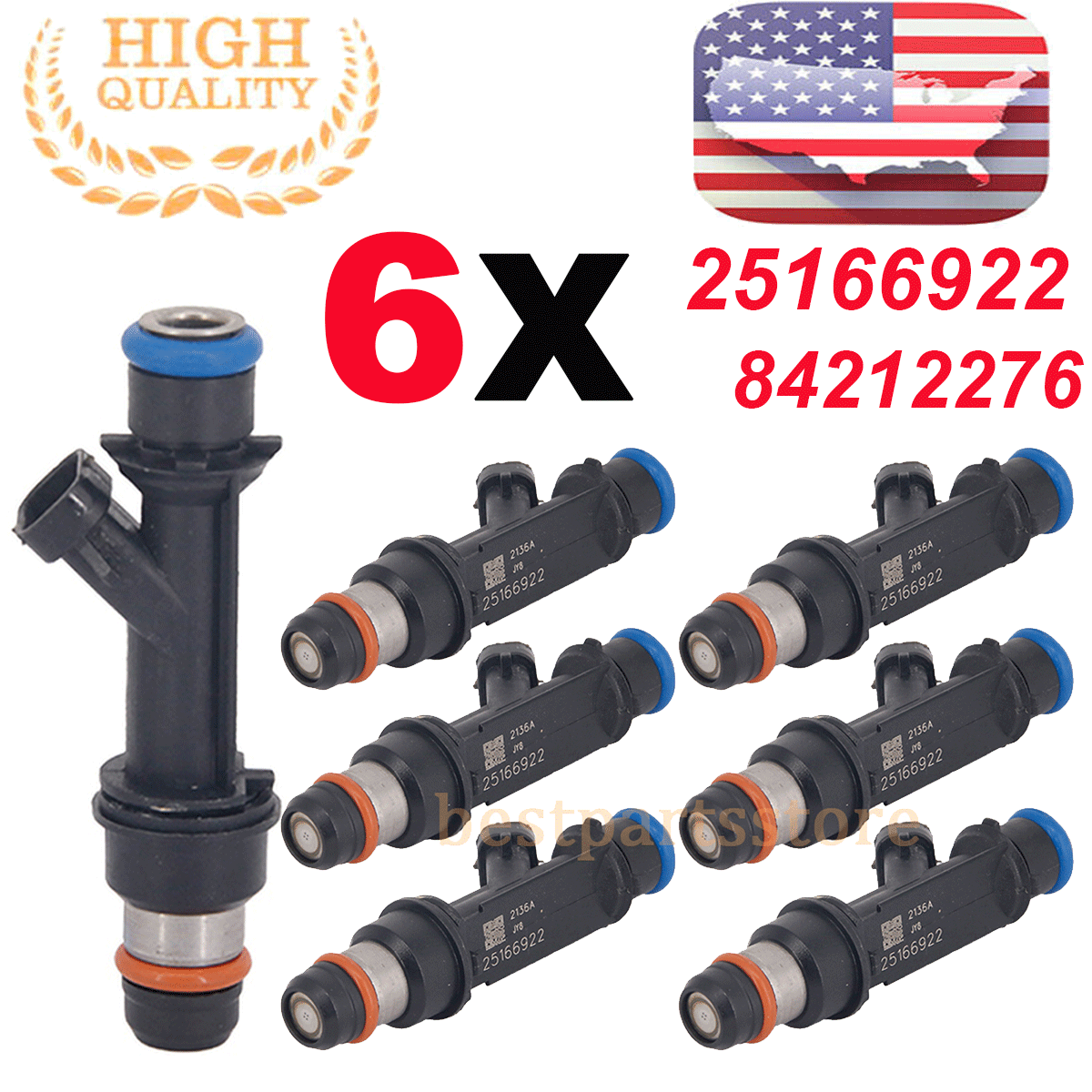 25166922 6X Fuel Injectors For Isuzu Rodeo Trooper Honda Passport Acura ...