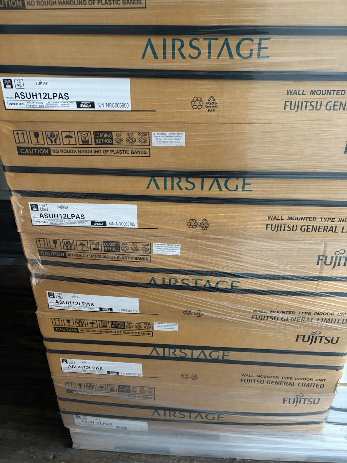 Fujitsu Halcyon ASUH12LPAS Indoor Wall Mounted Inverter Unit 12000 BTU ...