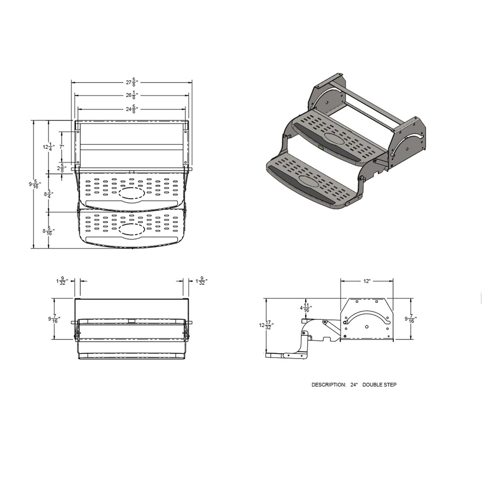 RecPro RV Steps – 24" Double Step, Black RV Exterior Camper Stairs | eBay