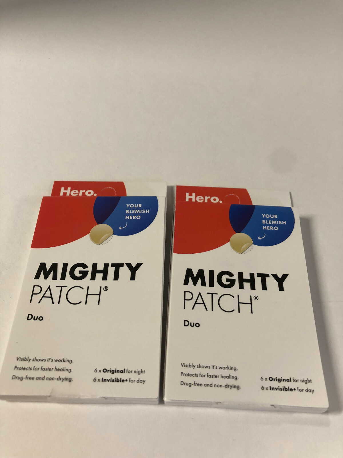 LOT of 2 Hero Mighty Patch Duo -12 Orig Night + 12 Invis Day EXP 1/22 ...