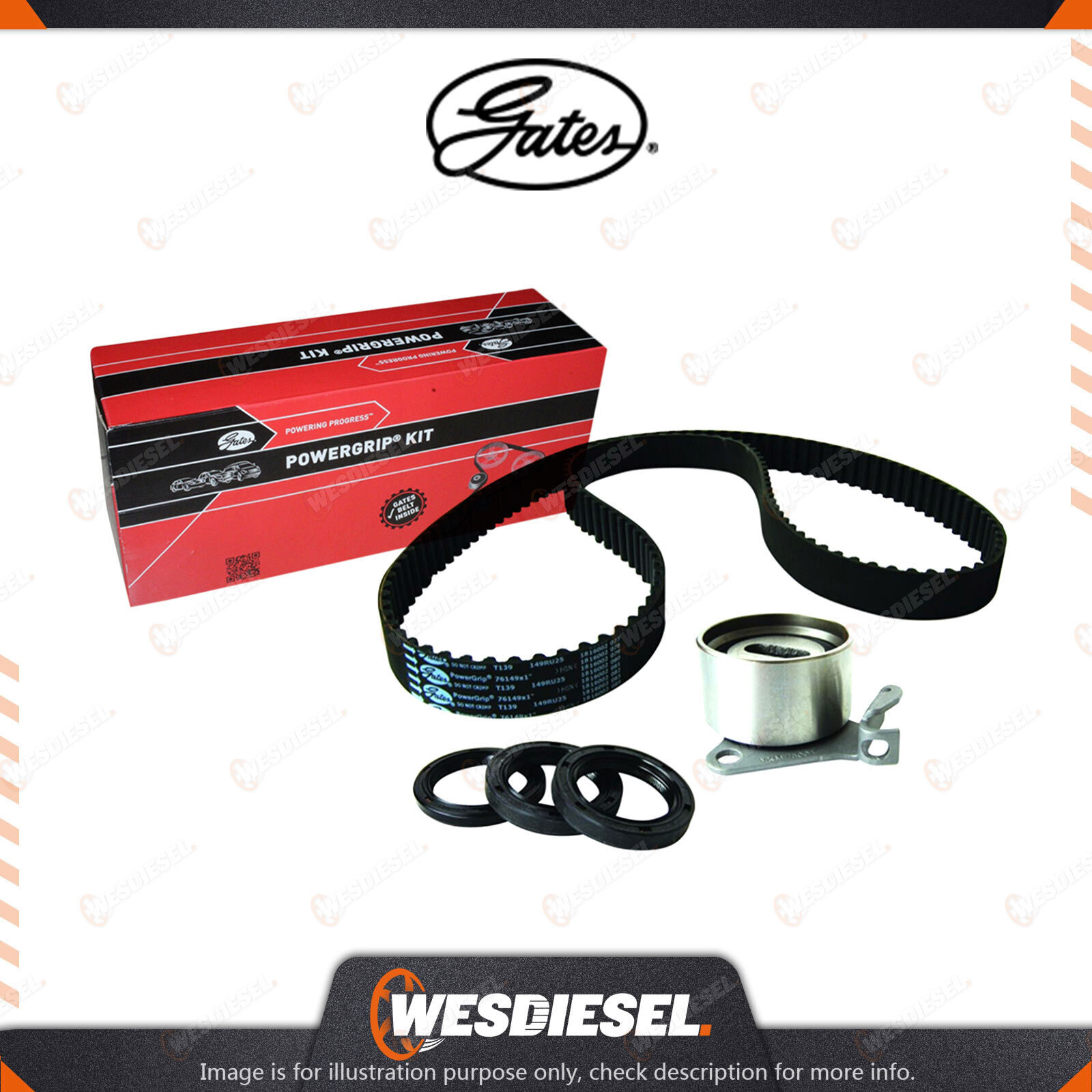 Gates Timing Belt Kit fits Mitsubishi Magna TR TS Shogun V23W V43W ...