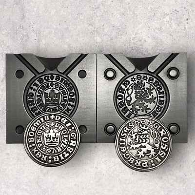 SILVER 1 GROSCHEN COIN (Ancient Prague - 1300's A.D) 2 Sided Graphite ...