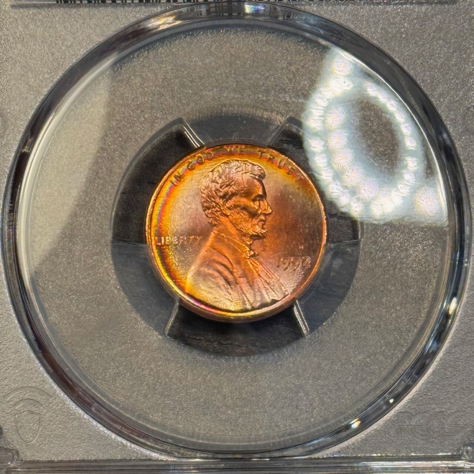 MS65RD 1992 1C Lincoln Memorial Cent PCGS Trueview- Rainbow Toned (Bad ...