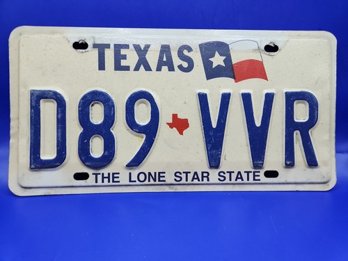 SINGLE Texas The Lone Star State LICENSE PLATE - D89 VVR - Late 1980's ...