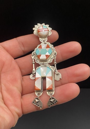 Oscar Alexius Native American Sterling Silver Turquoise Sun Face ...