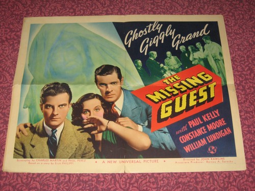 1938 Universal MISSING GUEST Mystery HALF SH POSTER Paul Kelly ...