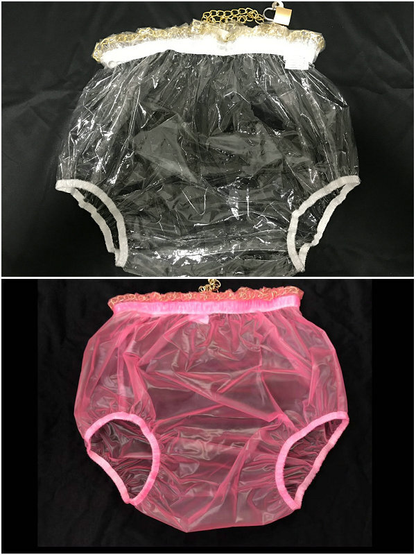 New Adult Pull-On Locking Plastic Pants Color Glass Clear EVA# P016-9 ...