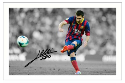 LIONEL MESSI Signed Autograph PHOTO Fan Gift Signature Print BARCELONA ...