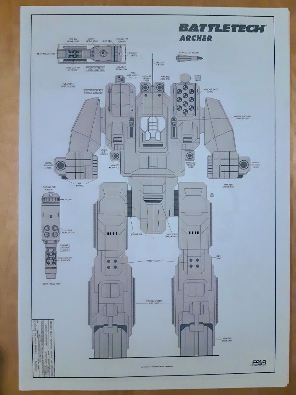 Battletech MechWarrior Technical Blueprints 9 Novel Miniatures FASA ...
