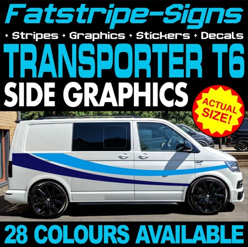 to fit VW TRANSPORTER T6 GRAPHICS STICKERS STRIPES DECALS DAY VAN ...