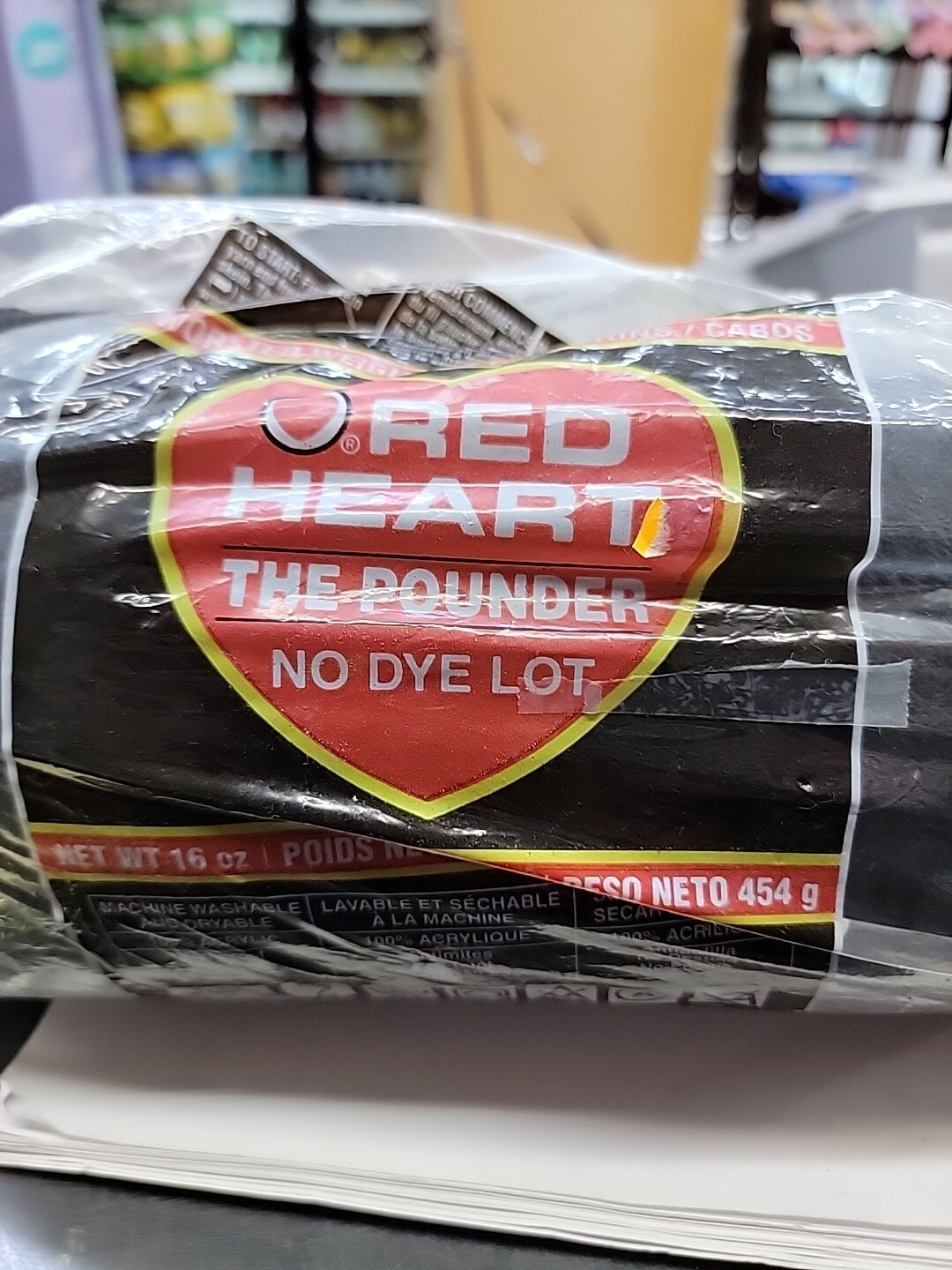 Red Heart The Pounder Yarn 1 Skein Black #312 Worsted Weight 4 Ply 16 ...