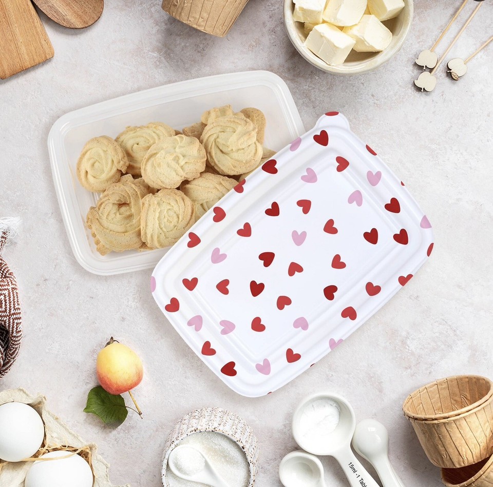 12 Pc. Glad CWC (Cook With Color) Scattered Hearts Rectangle Food ...