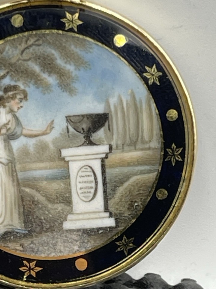 Antique Victorian 14k Gold Hand Painted Mourning Portrait Monument ...