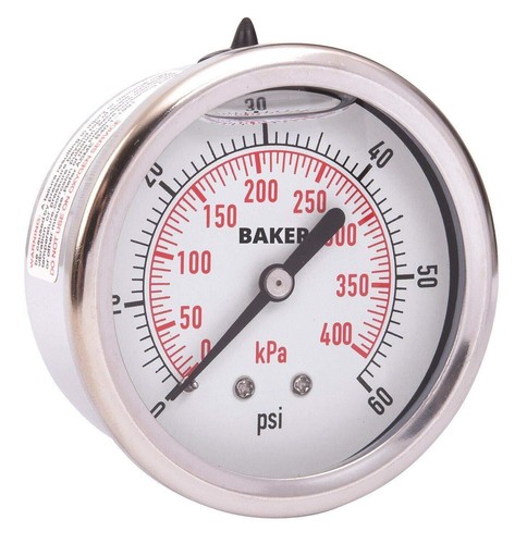 Baker AHNC-60P Pressure Gauge, 0 to 60 psi 373141905924| eBay